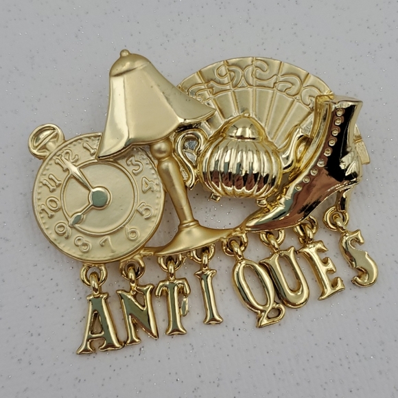 Ajc | Jewelry | Ajc Gold Tone Antiques Brooch | Poshmark